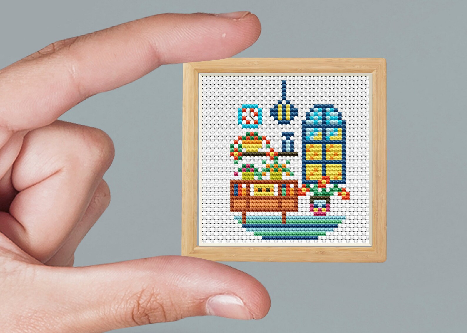Room Miniature Cross Stitch Pattern House Embroidery for Beginners ...