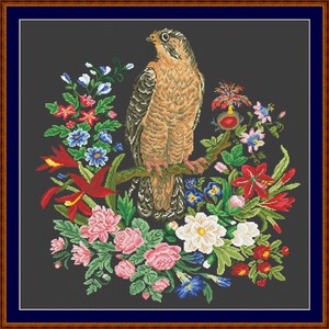 Vintage Cross Stitch Pattern Falcon Instant Pdf Download Bird and ...