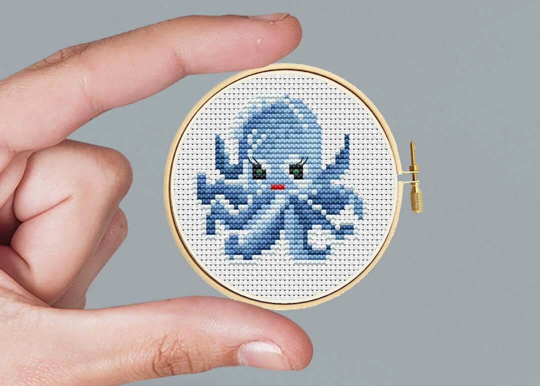Small Cross Stitch Pattern Octopus. Embroidery for Beginners Octopus ...