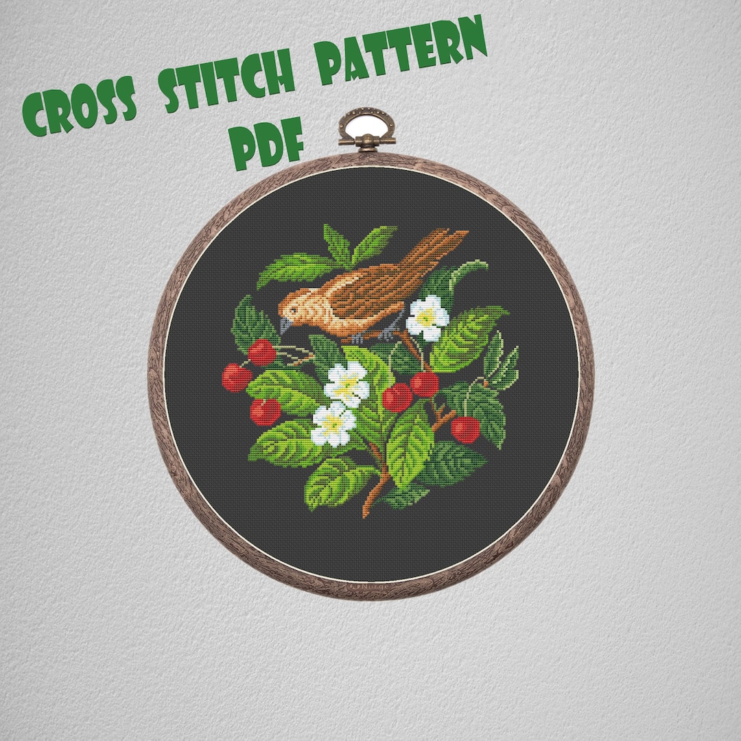 Poultry and Berries Cross-stitch Instant Pdf Download Bird roses ...