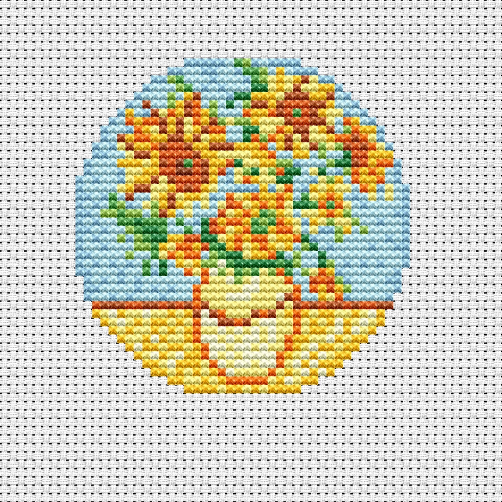 Cross Stitch Pattern Sunflowers Van Gogh. Embroidery for Beginners ...
