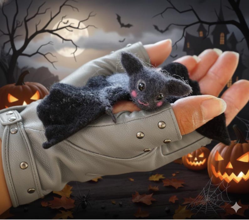 Realistic Vampire Bat, Gothic Gift Idea, Felt Animal, Halloween Bat ...