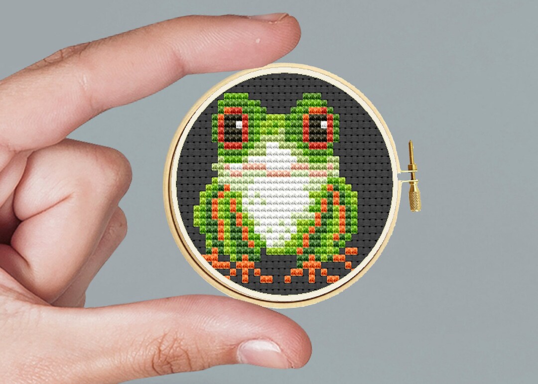 Small Cross Stitch Pattern Frog. Embroidery for Beginners Little Frog ...