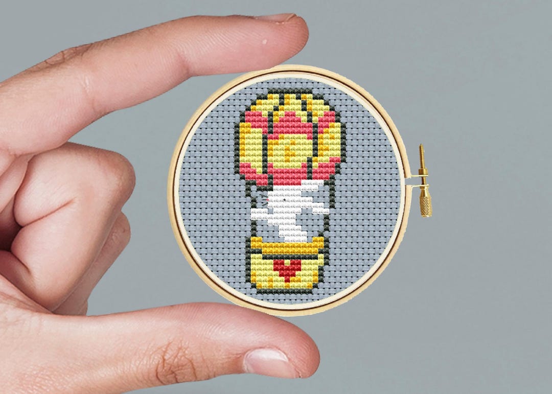 Balloon Cross Stitch Pattern Romantic Bird Embroidery Design - Etsy