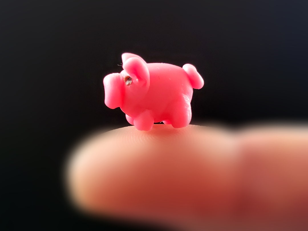 Pig Miniature Figurine Pink Pig Animals Dollhouse Terrarium Table ...