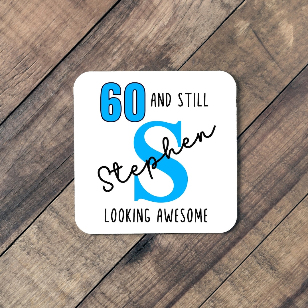 Personalised 60th Birthday Gift for Men, Mans 60th Birthday Coaster ...