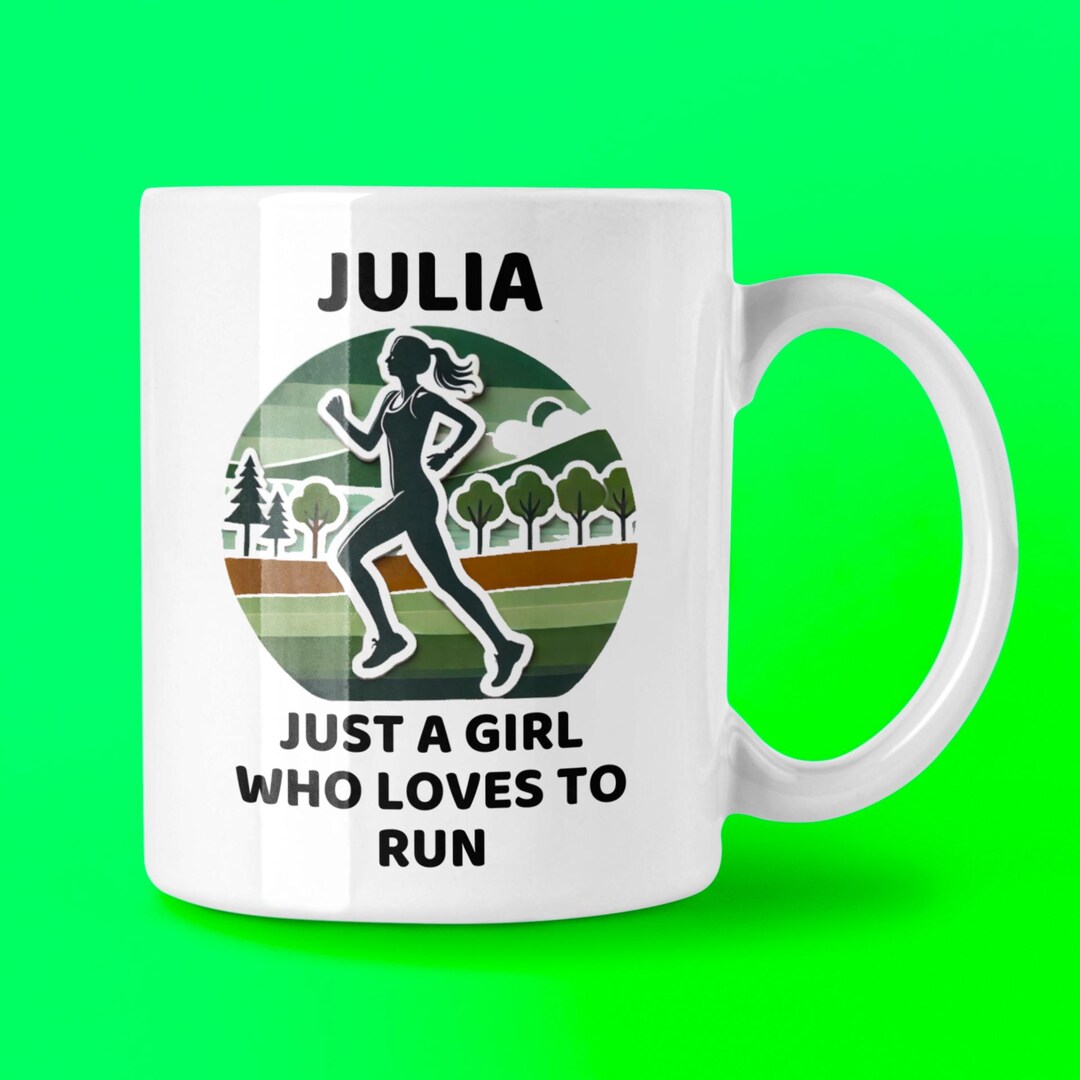 Personalised Running Mug, Just a Girl Who Loves to Run, Gift for Female ...