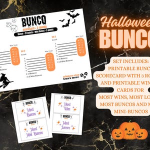 Halloween-themed Bunco Scorecards and Winner Cards Set - Print at Home ...