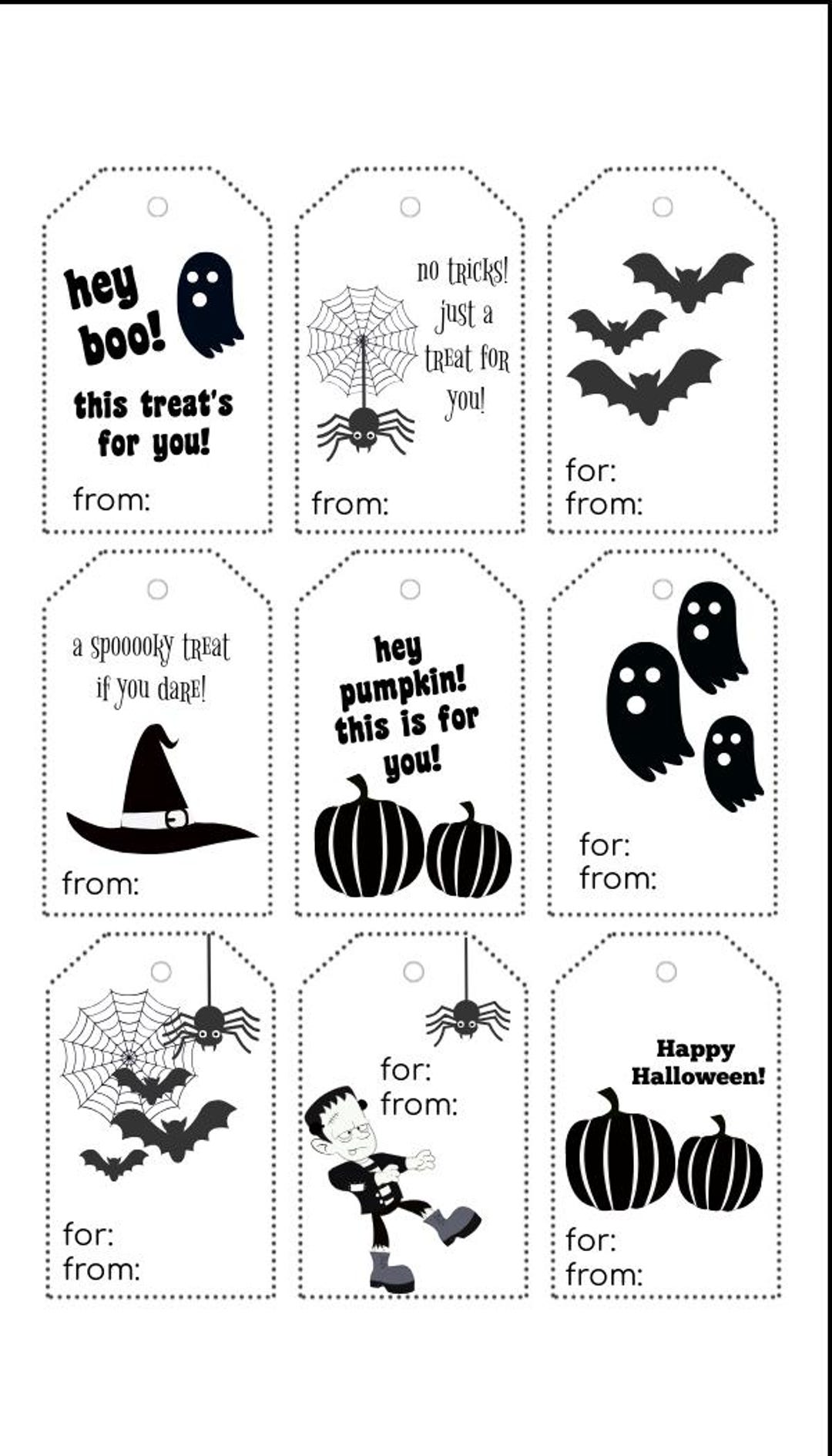 Editable Halloween Treat Gift Tags - Perfect for School, Fall Events ...