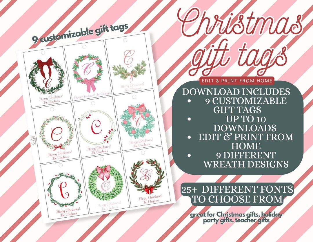 Personalized Christmas Gift Tags - Customize and Print at Home ...