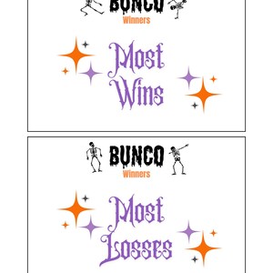 Halloween-themed Bunco Scorecards and Winner Cards Set - Print at Home ...