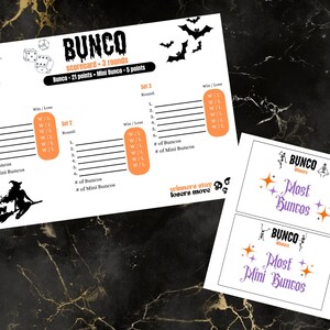 Halloween-themed Bunco Scorecards and Winner Cards Set - Print at Home ...