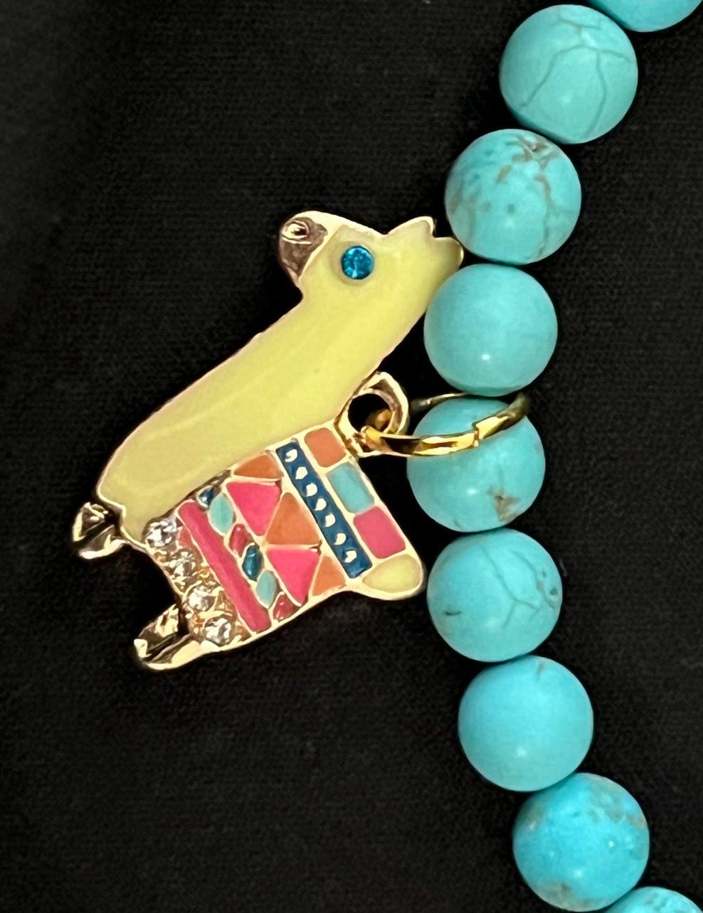 Llama Bracelet With Light Blue and White Pastel Beads - Wildflower ...