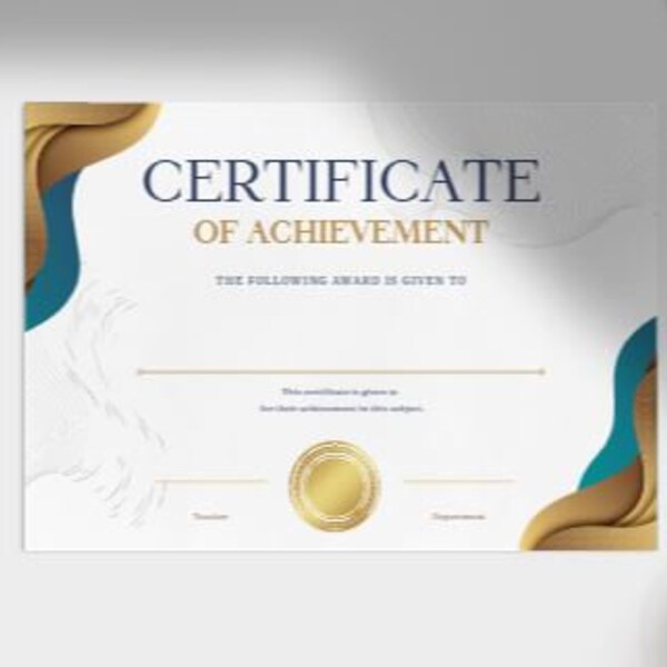 Blank Certificate of Achievement - Etsy