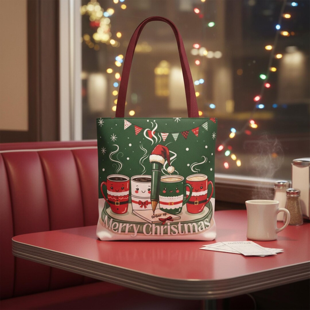 Merry Christmas Server Tote Bag, Holiday Waitress Shift Gift for ...