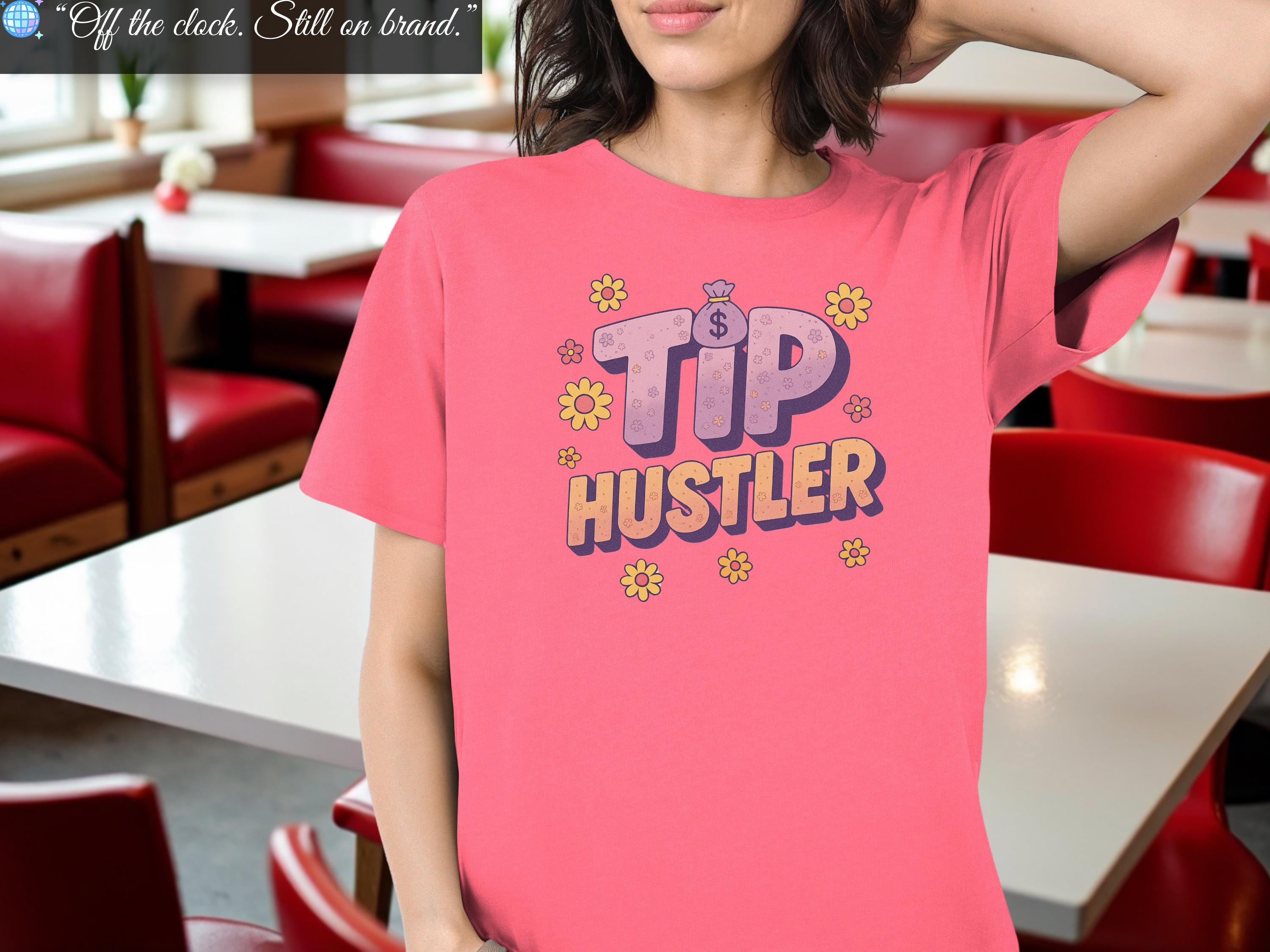 Tip Hustler Shirt for Servers, Funny Waitress Shirt, Cute Gift for ...