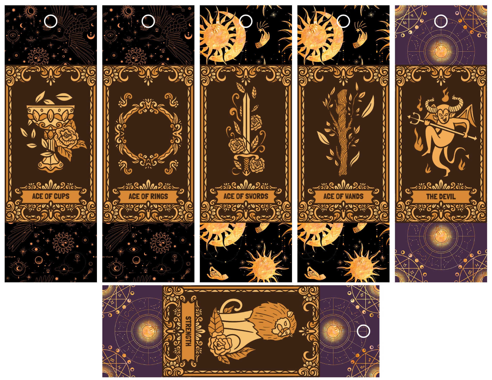 Printable Bookmark Tarot Card Bookmarks Set of 12 Digital Download ...