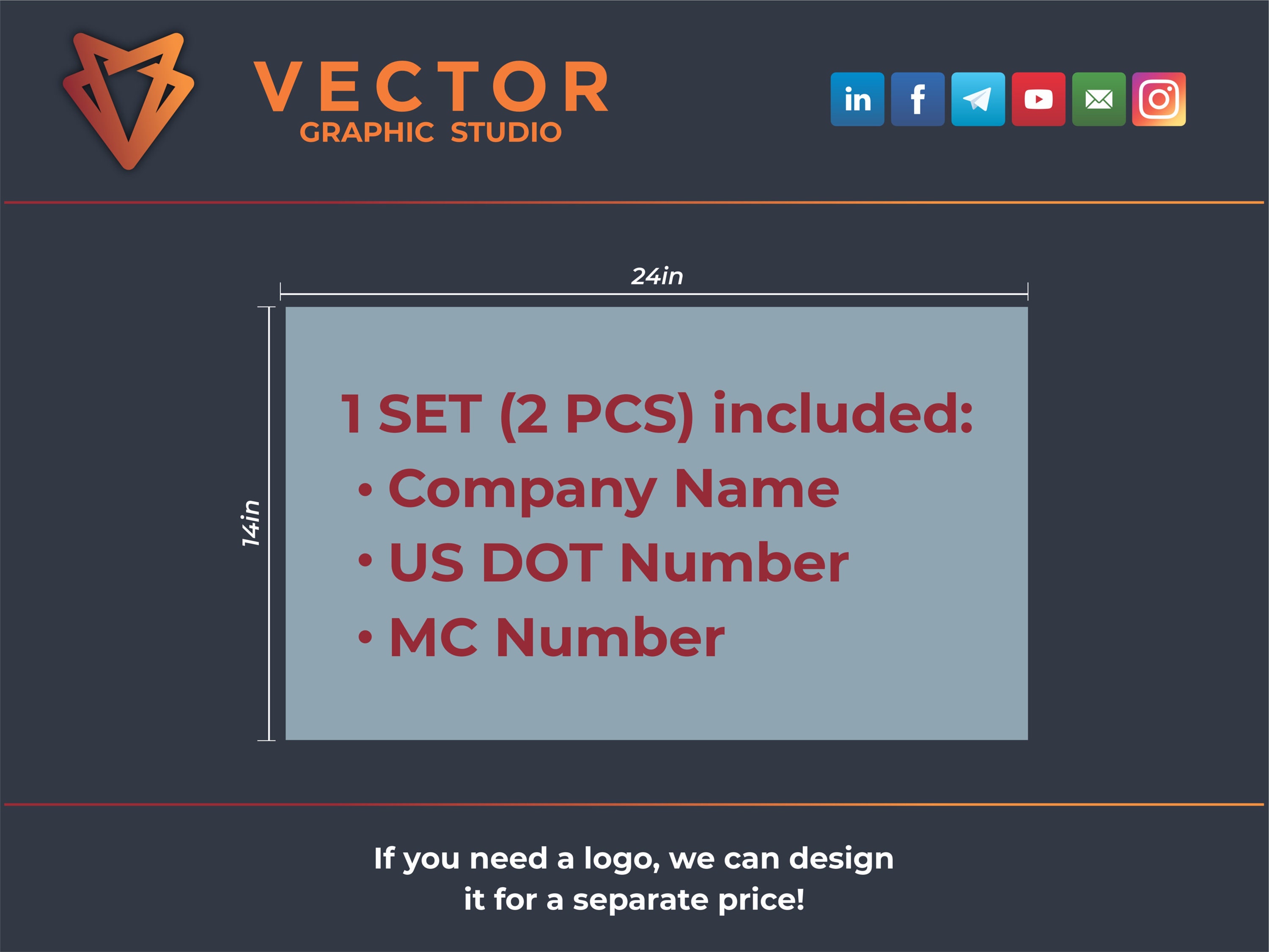US Dot Truck Signs, Truck Decals - Multiple Colors and Sizes - Vinyl ...
