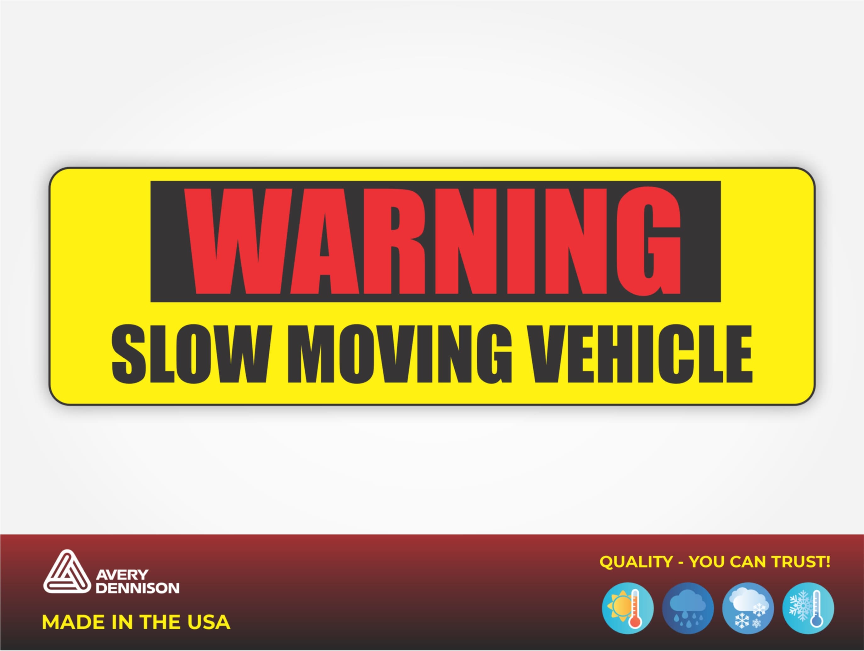 Slow Moving Vehicle Sign Safety Decal Vinyl Sticker for Semi Truck and ...