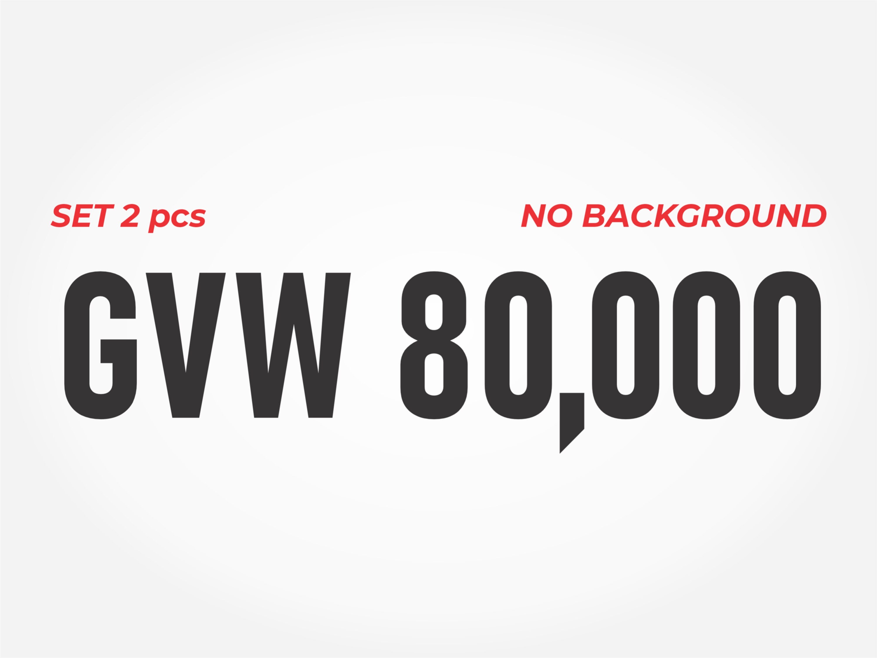 SET of 2 GVW 80,000 Semi Truck Decal Sticker USDOT Gross Vehicle Weight ...