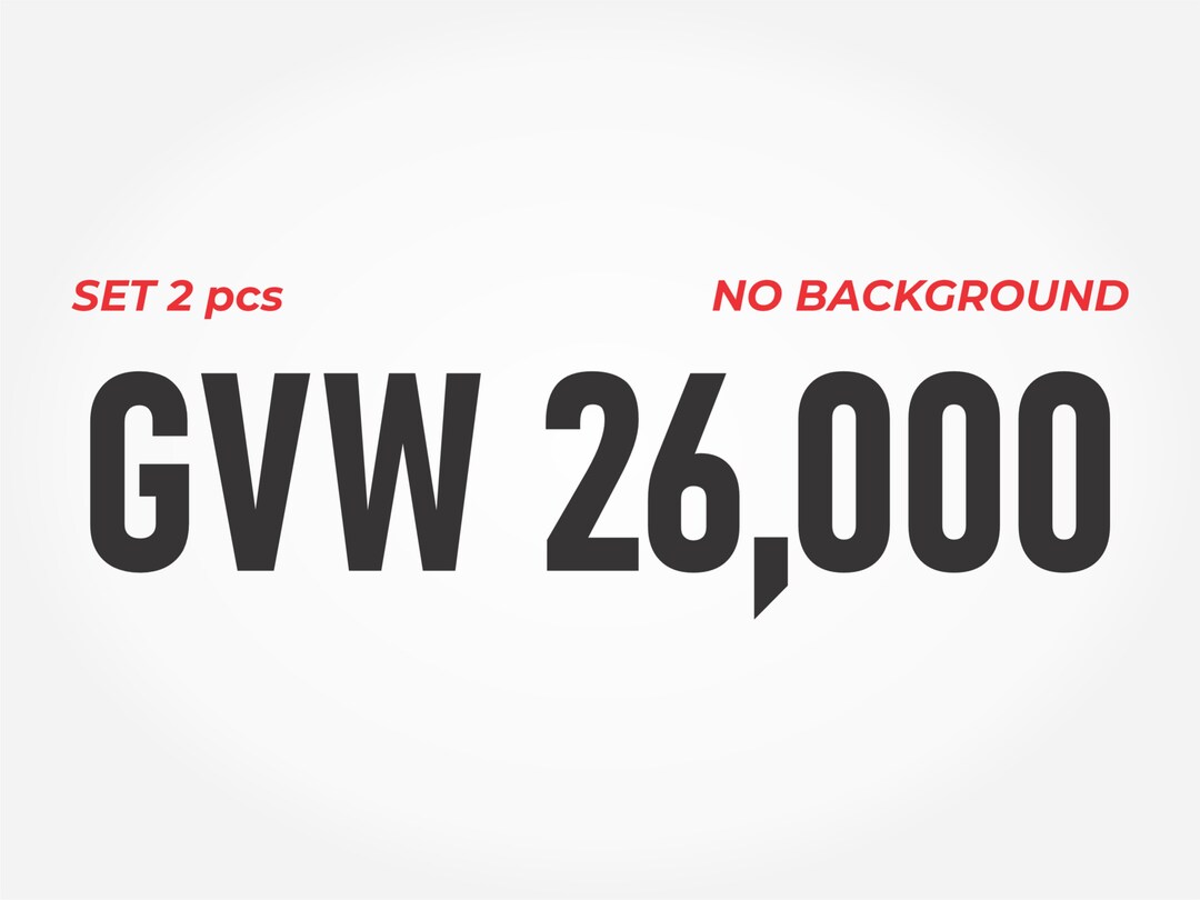 SET of 2 GVW 26,000 Box Straight Truck Decal Sticker USDOT Gross ...