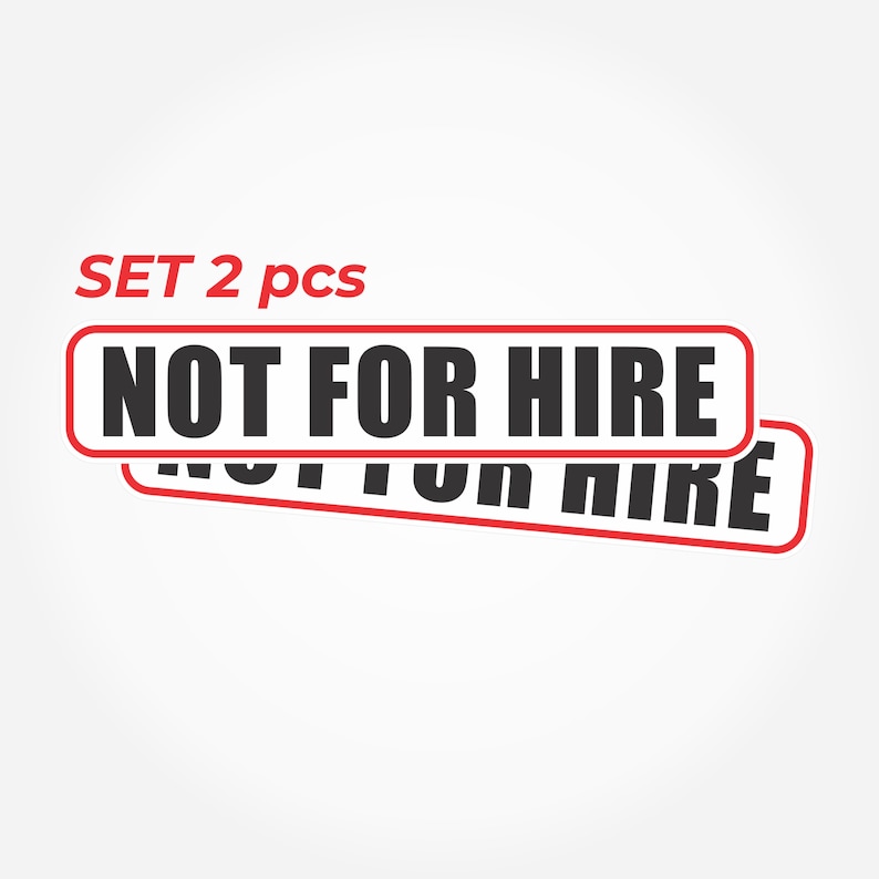 Not for Hire Decal Semi Big Rig Truck OWNER Decal Sticker Trucker (SET ...