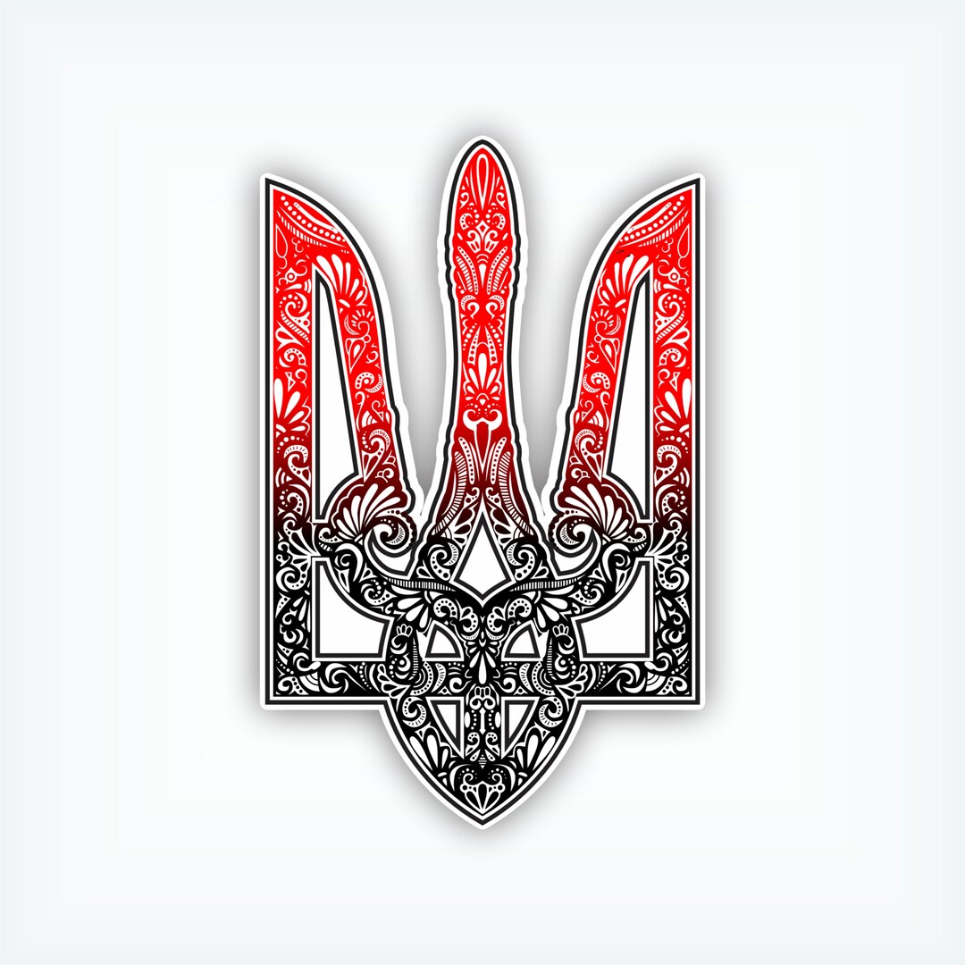 Ukrainian Trident Tryzub Trizub Vinyl Decal Car Truck Van Window Bumper ...