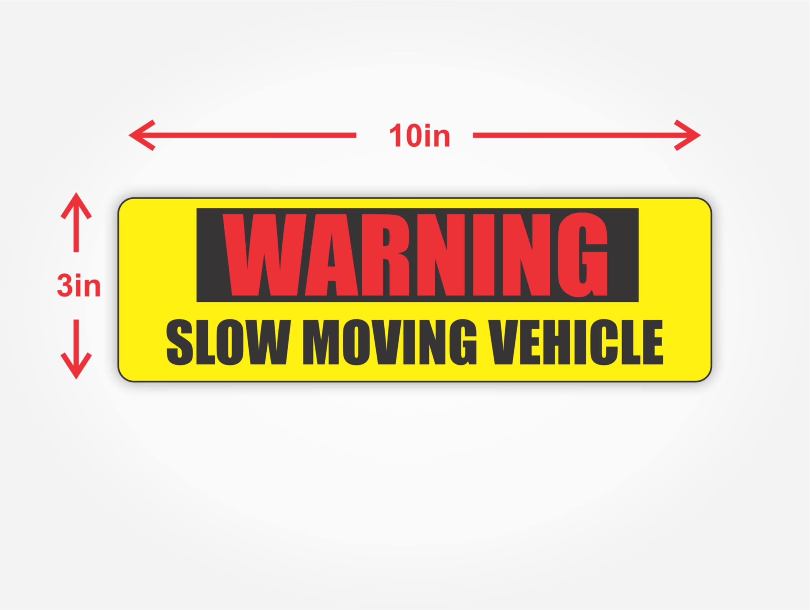 Slow Moving Vehicle Sign Safety Decal Vinyl Sticker for Semi Truck and ...