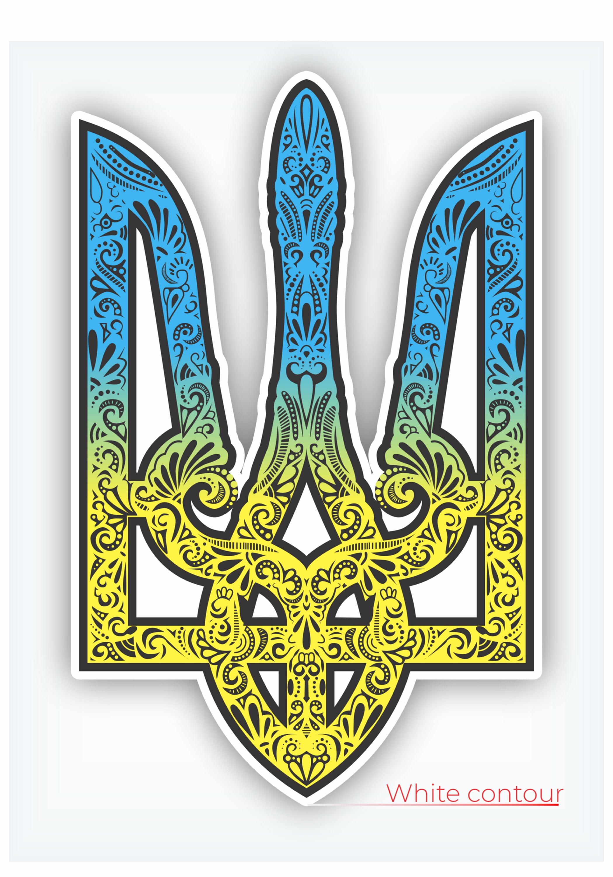 Ukrainian Trident Tryzub Trizub Vinyl Decal Car Truck Van Window Bumper ...
