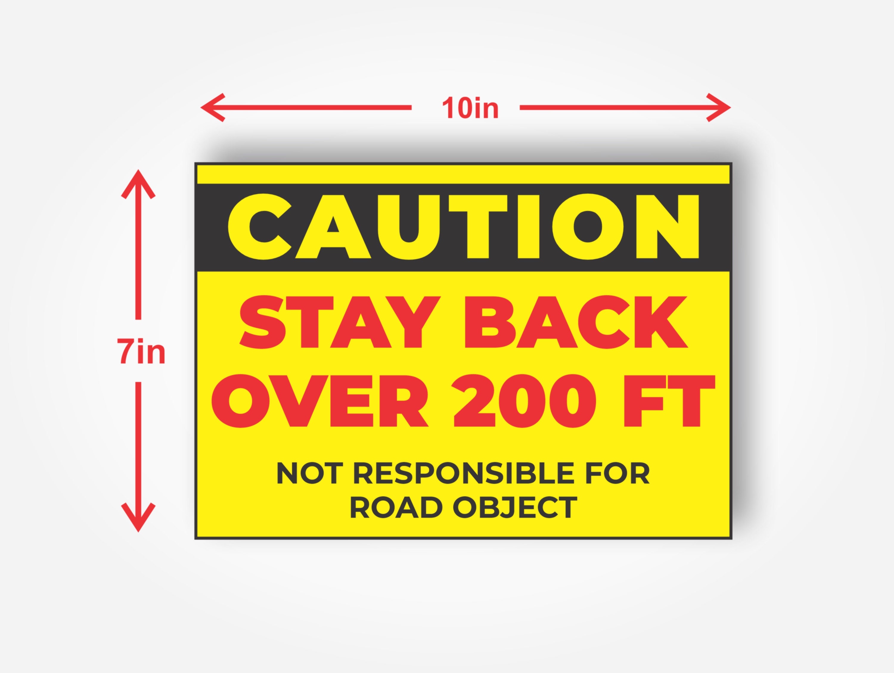 Caution Stay Back 200 Ft Safety Decal Vinyl Sticker for Semi Truck and ...