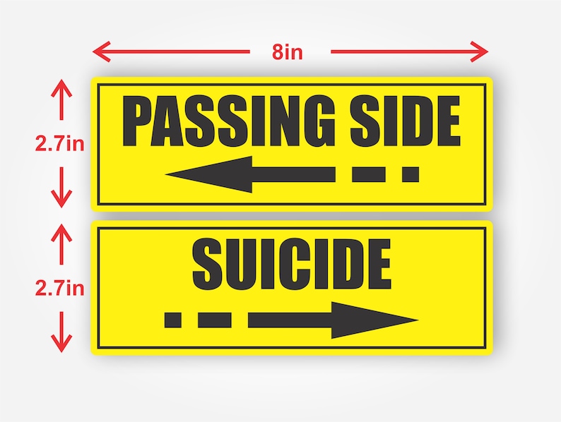 Passing Side Suicide Sign Safety Decal Vinyl Sticker for Semi Truck and ...