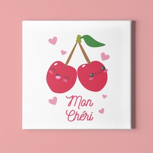 Mon Chéri Cute Cherry Digital Wall Art - Etsy
