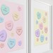 Candy Hearts Set of Three Digital Wall Art, Cute Valentines Home Decor ...
