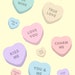 Candy Hearts Set of Three Digital Wall Art, Cute Valentines Home Decor ...