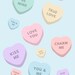 Candy Hearts Set of Three Digital Wall Art, Cute Valentines Home Decor ...