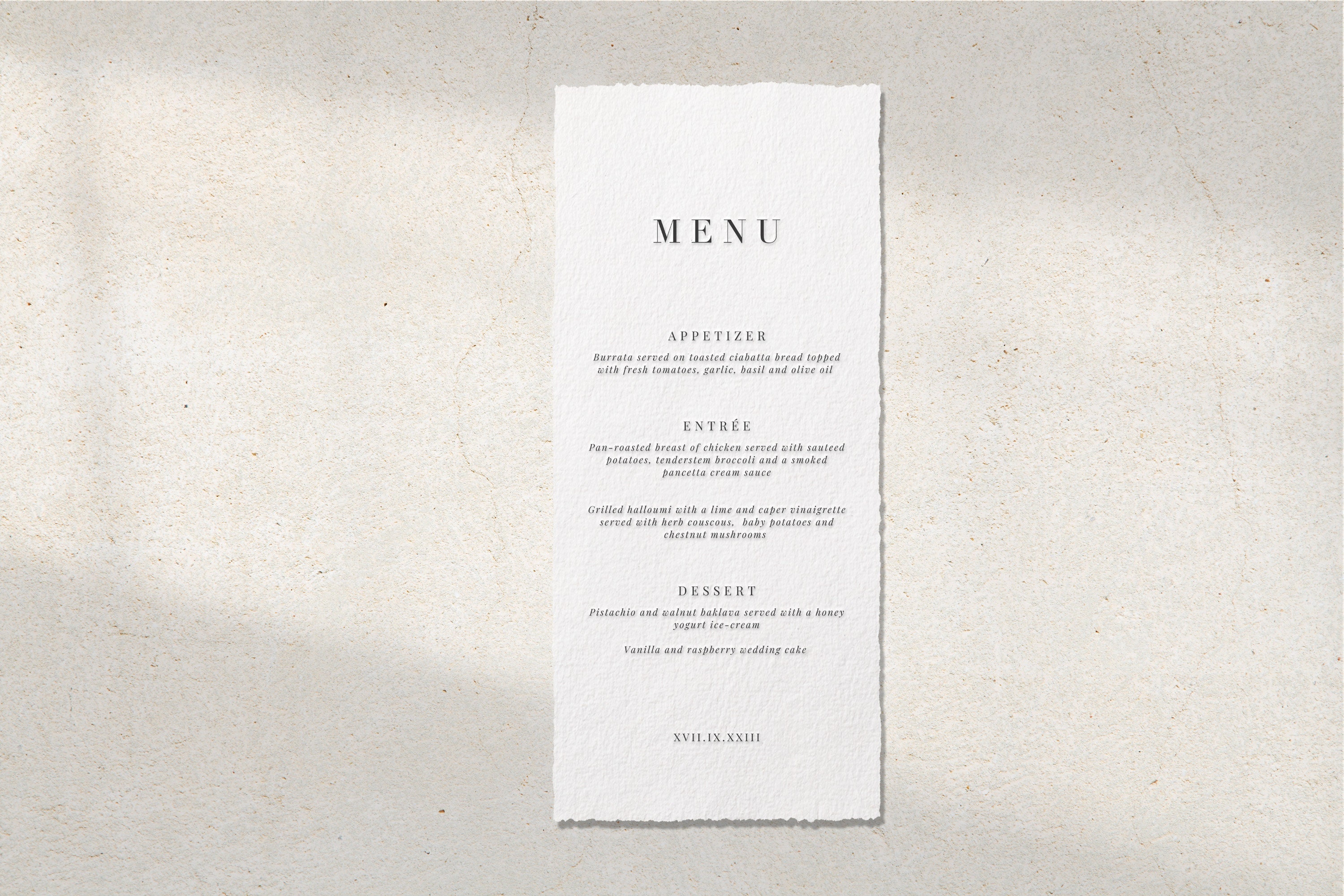 Printable Wedding Menu Card Template, Simple & Elegant Wedding Menu ...