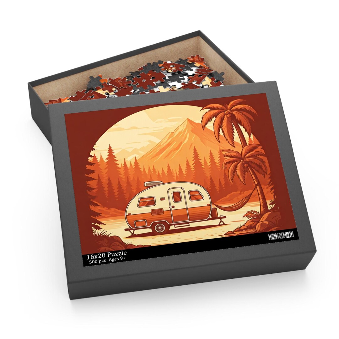 Vintage Retro Camp Puzzle - Relaxing Scenery Jigsaw, Perfect Gift for ...