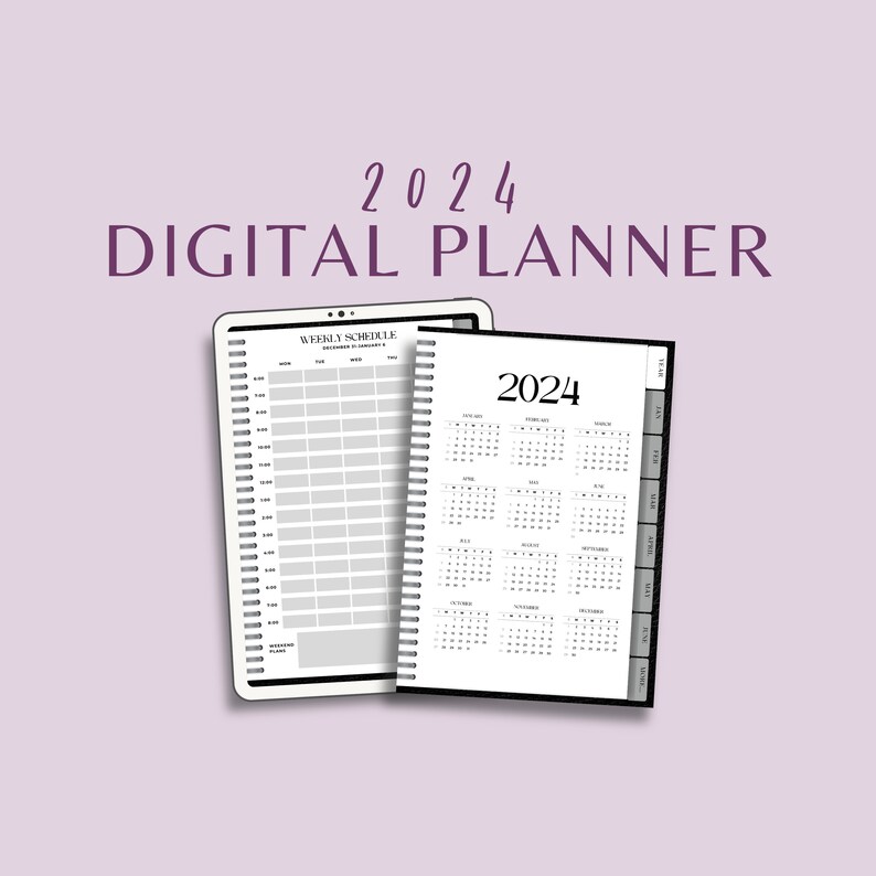 2024 Dated Planner PDF, Downloadable Calendar 2024, 2024 Weekly ...