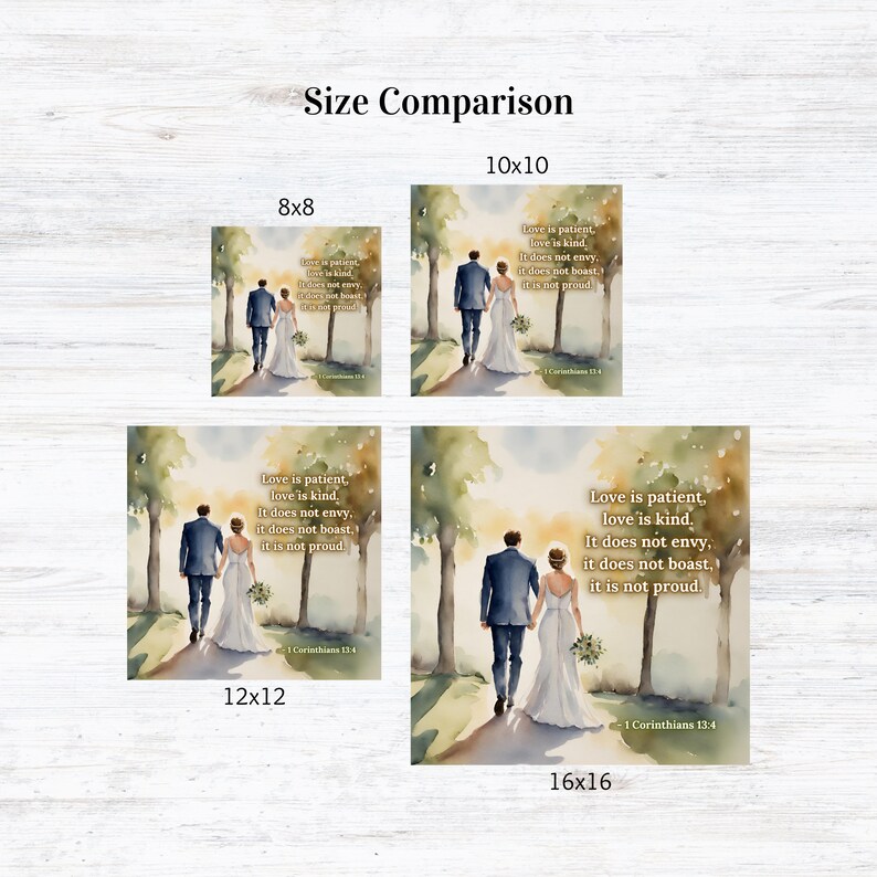 1 Corinthians 13 Art Love is Patient Illustration Bible Verse Marriage ...