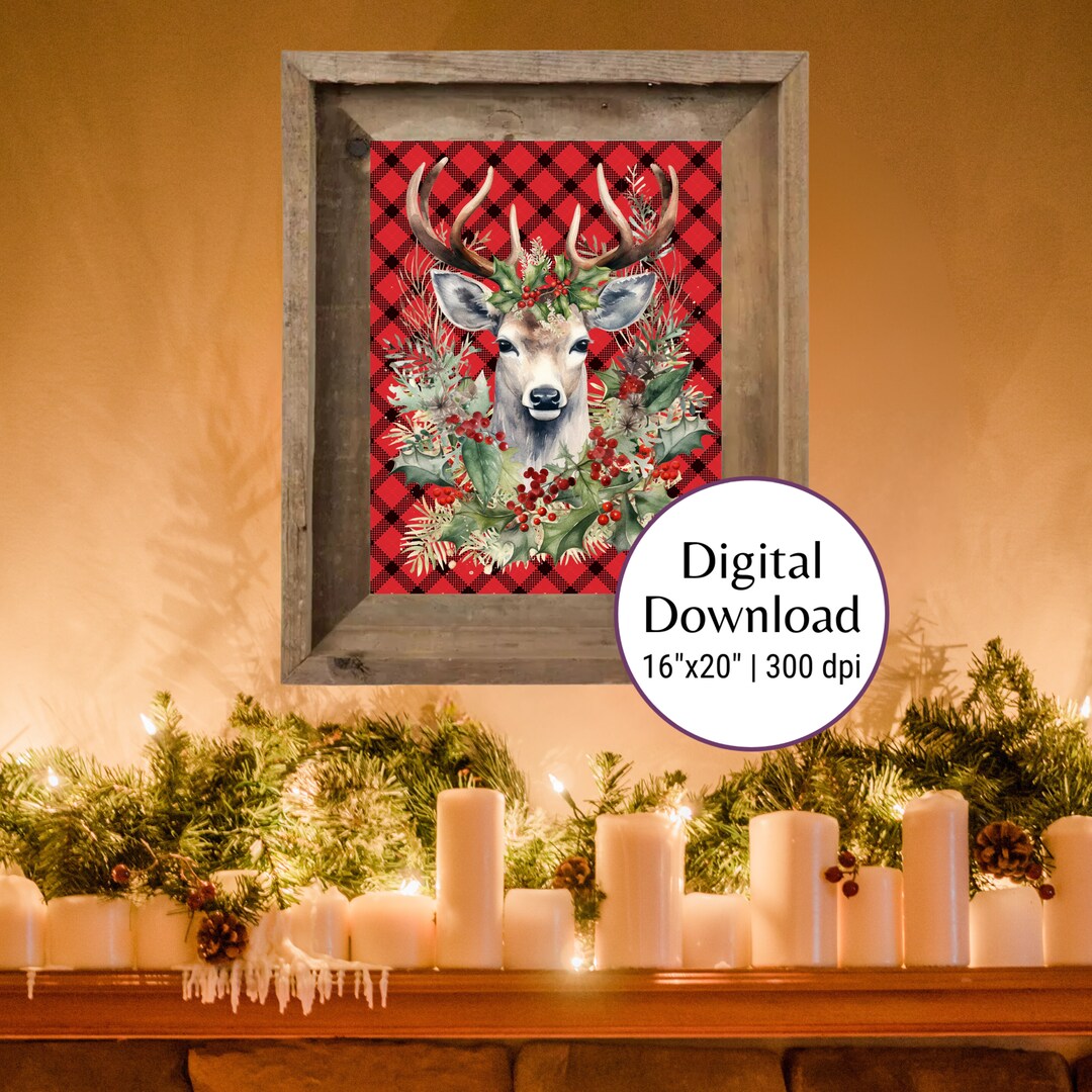 Reindeer Watercolor Printable Cozy Christmas Charm Whimsical Winter ...