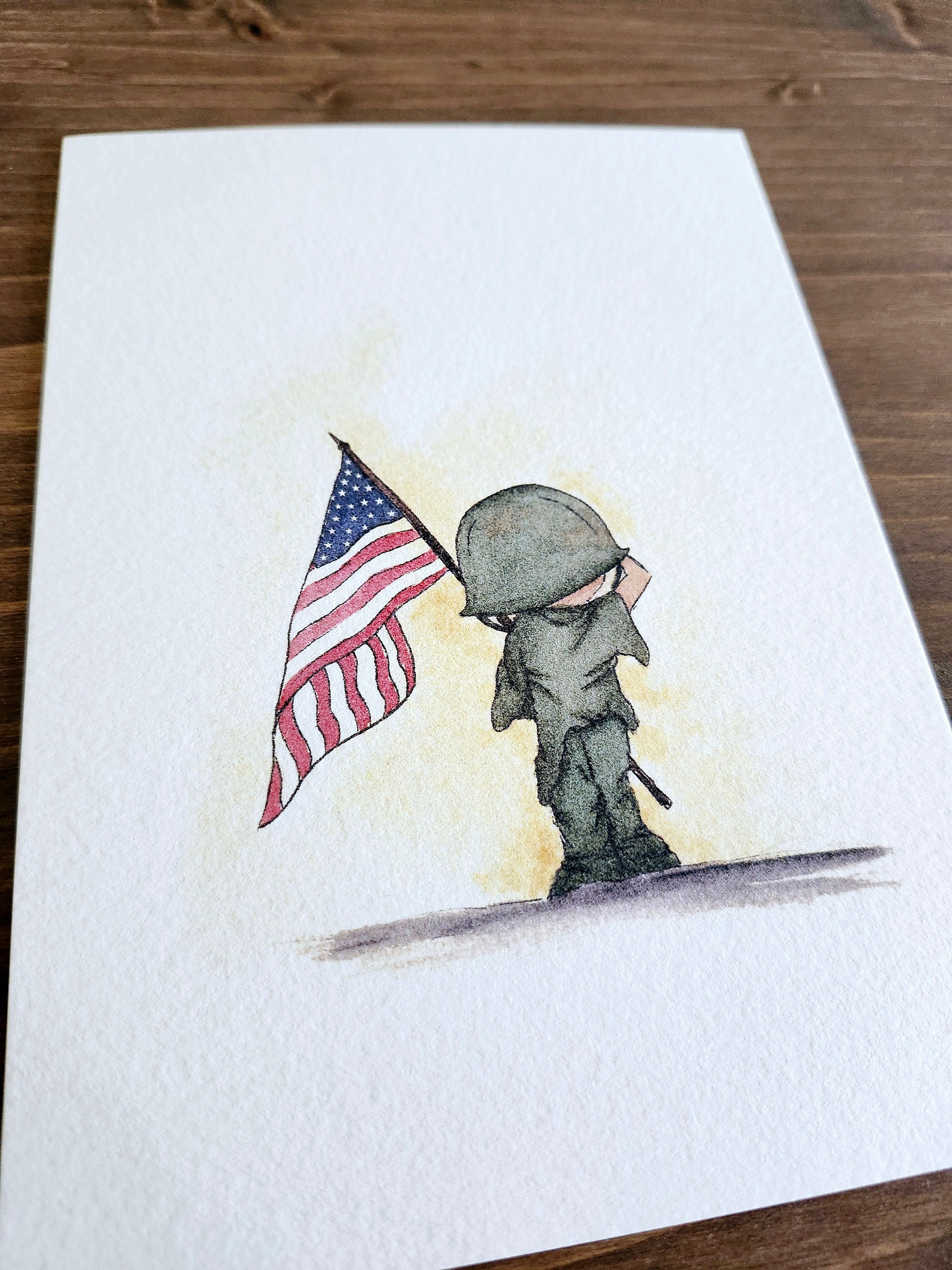 Hand Painted Card, Veterans Card, Military Card, American Flag Card ...