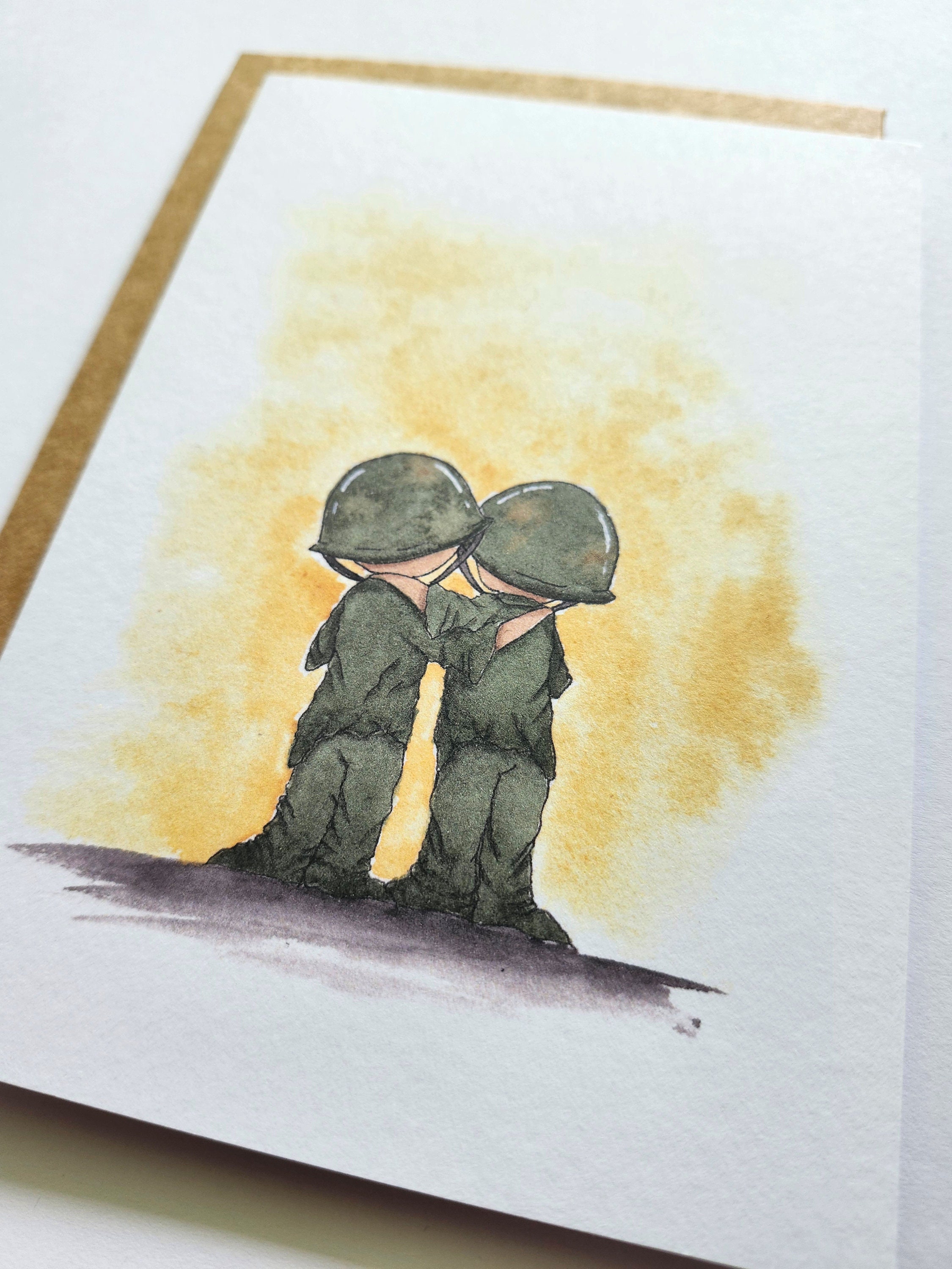 Hand Painted Card, Veterans Card, Military Card, Brotherhood Art ...