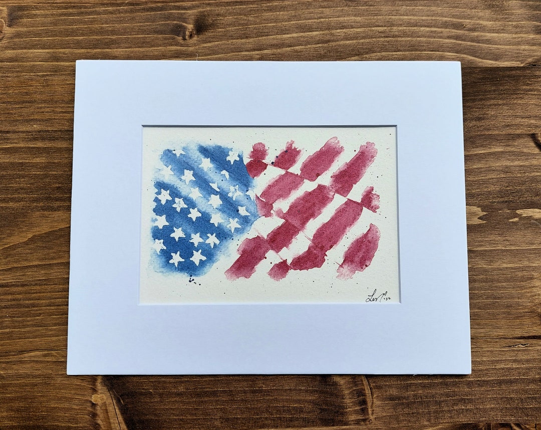 Hand Painted Art, Watercolor, American Flag Painting, USA Flag ...