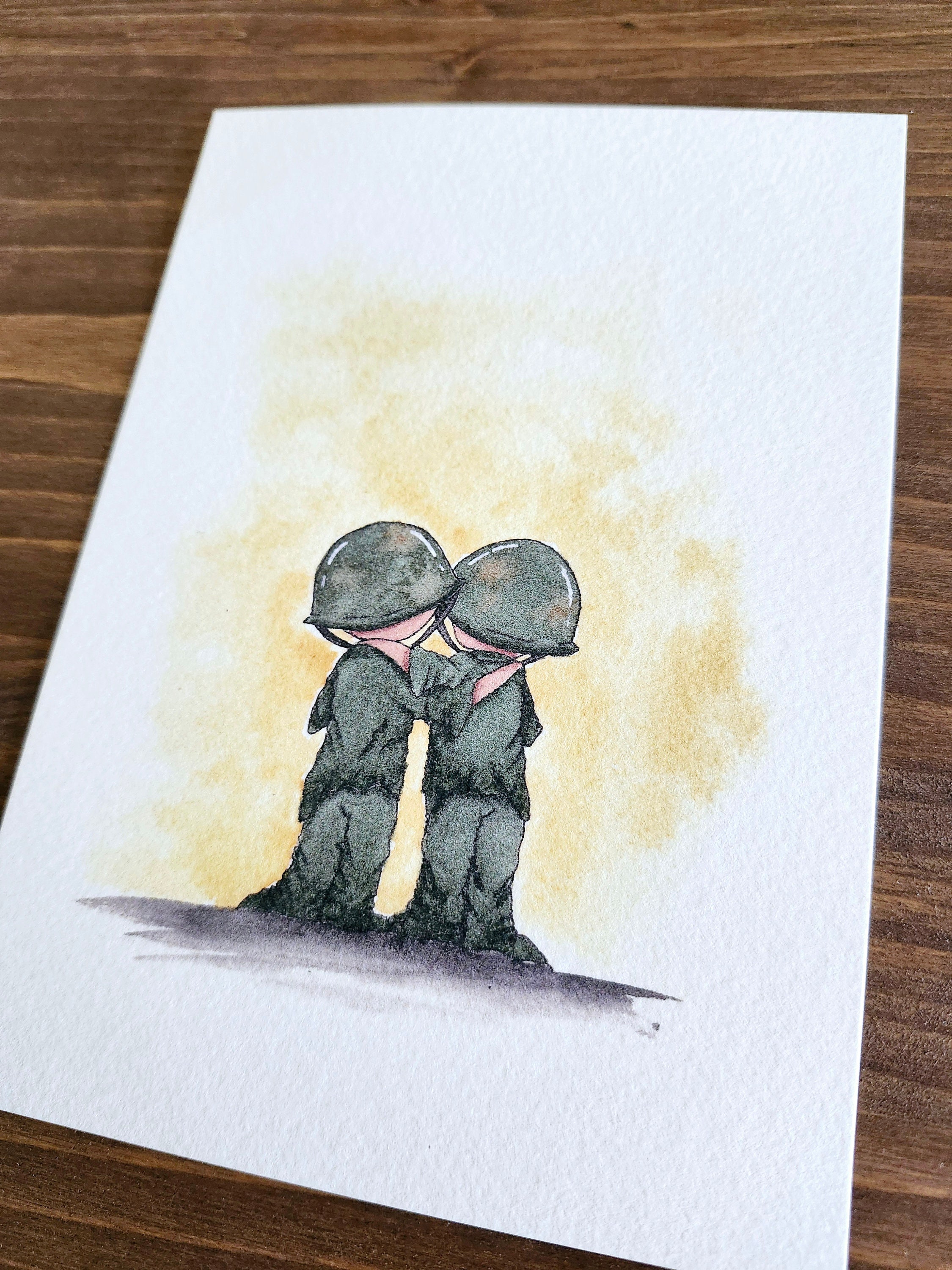 Hand Painted Card, Veterans Card, Military Card, Brotherhood Art ...