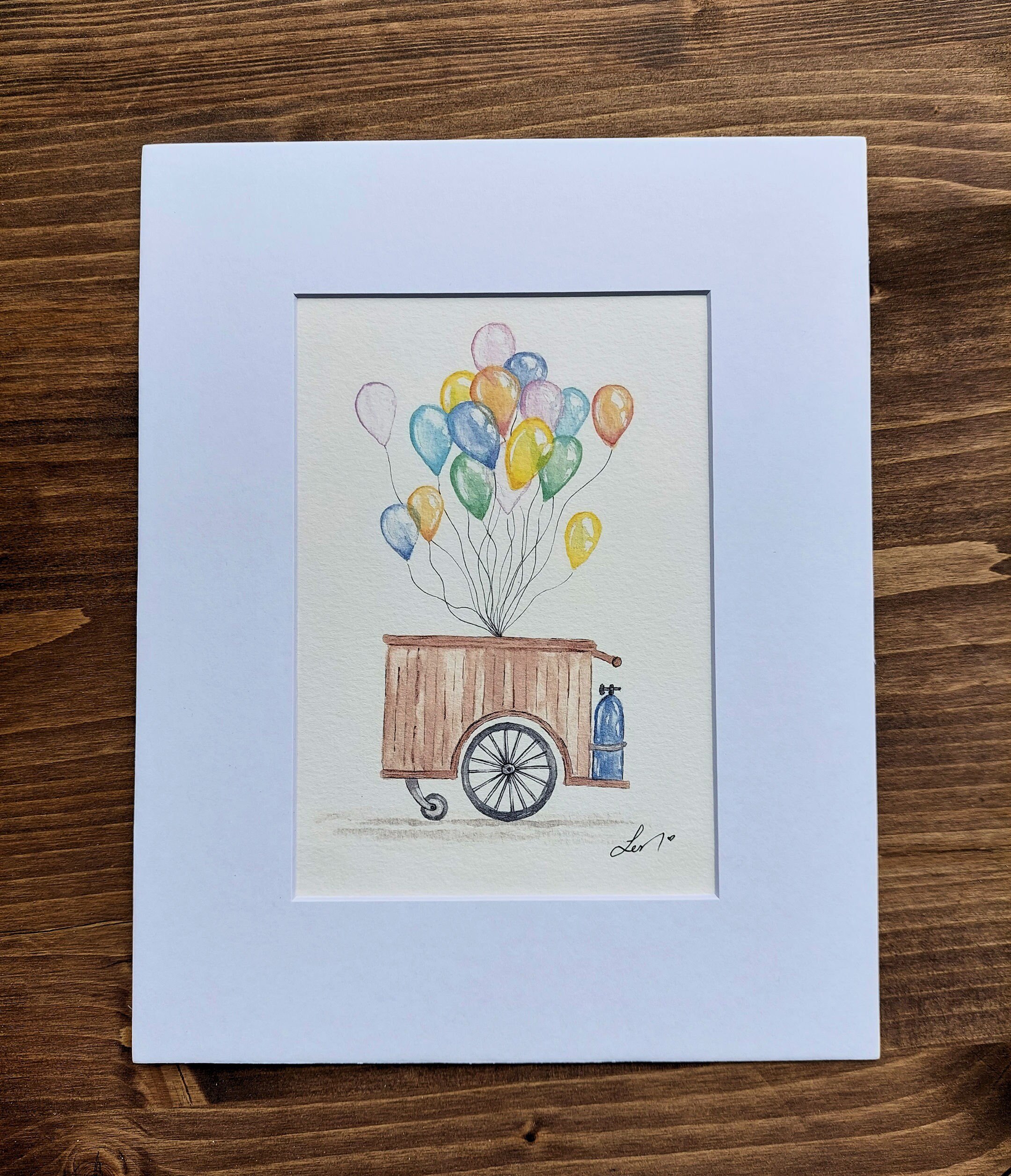 Hand Painted Art, Watercolor Painting, Balloon Cart Painting, Carnival ...