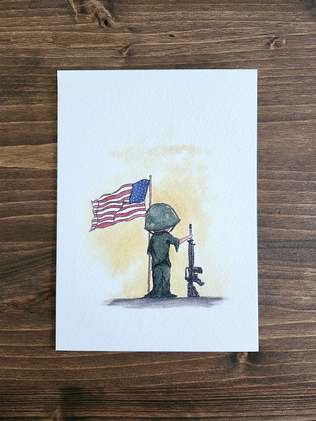 Hand Painted Card, Veterans Card, Military Card, American Flag Card ...