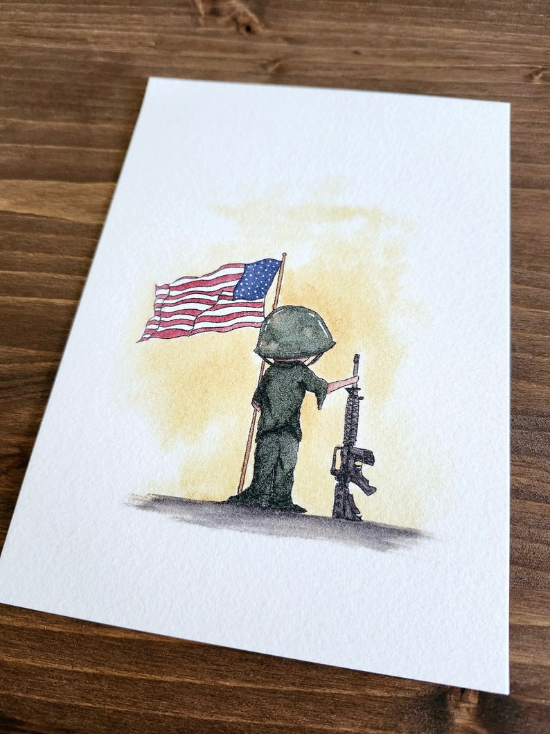 Hand Painted Card, Veterans Card, Military Card, American Flag Card ...