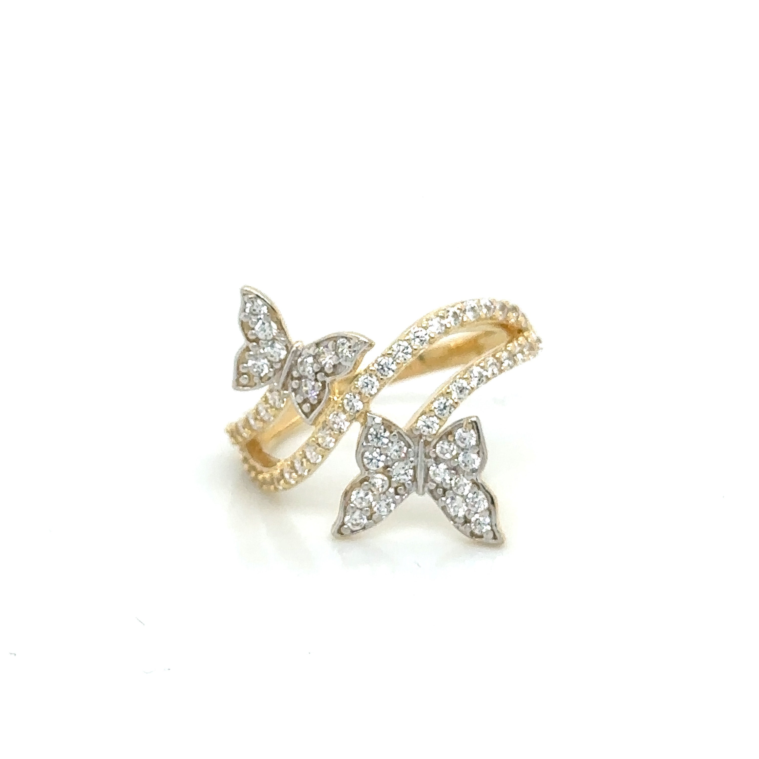 Elegant 14K Real Gold Butterfly Ring - Etsy