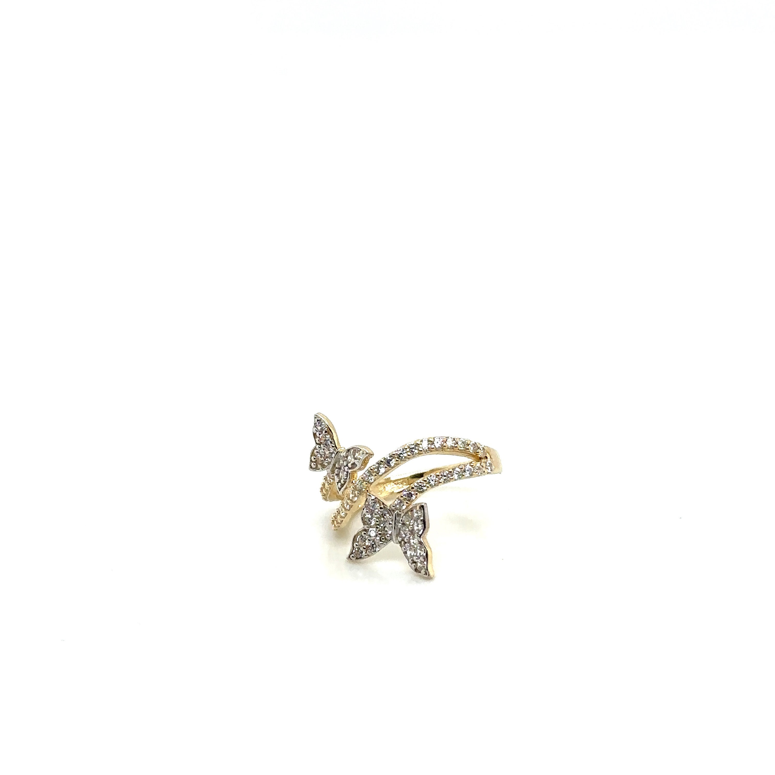 Elegant 14K Real Gold Butterfly Ring - Etsy