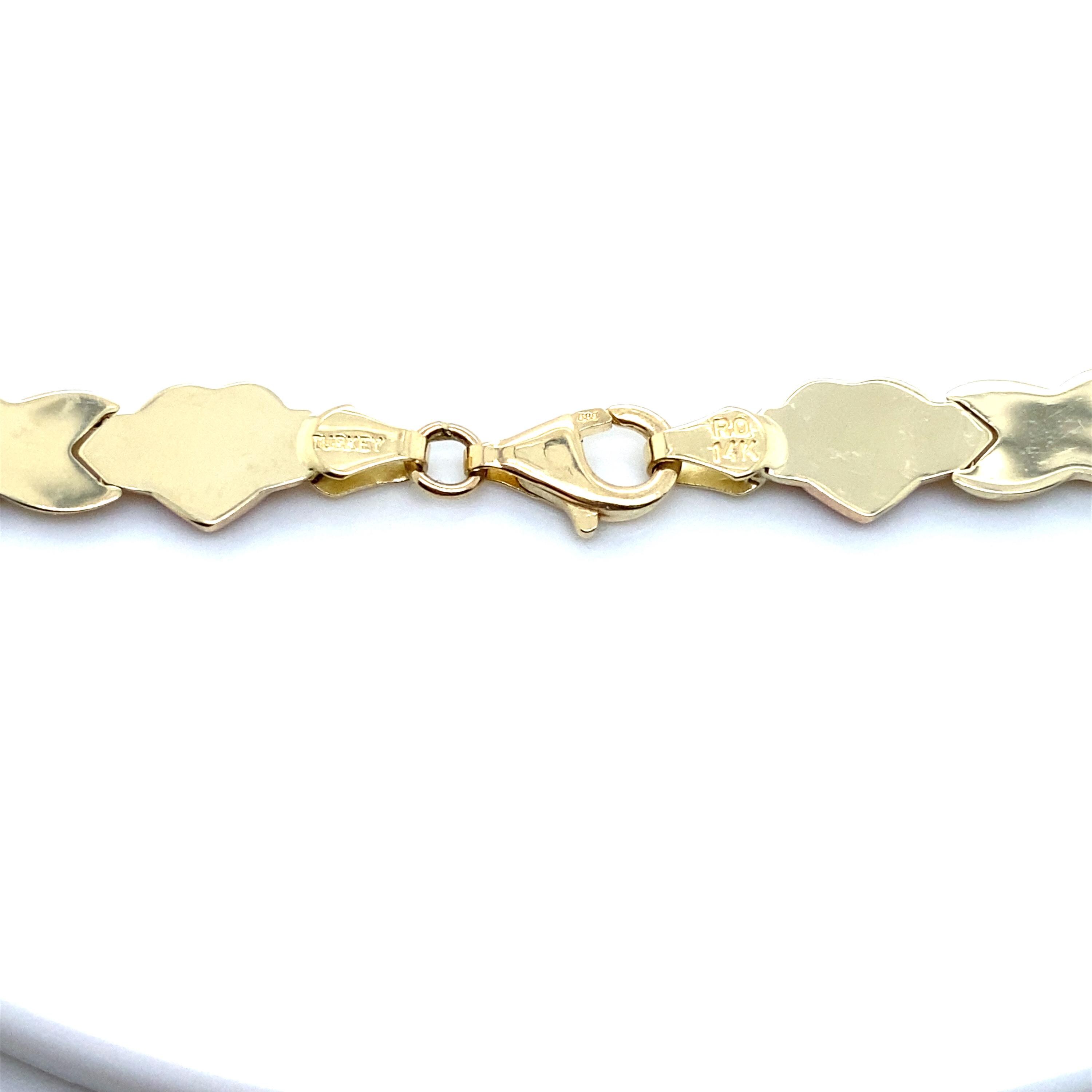 14K Yellow Gold XOXO Bracelet: Hugs and Kisses Stampato Design - Etsy